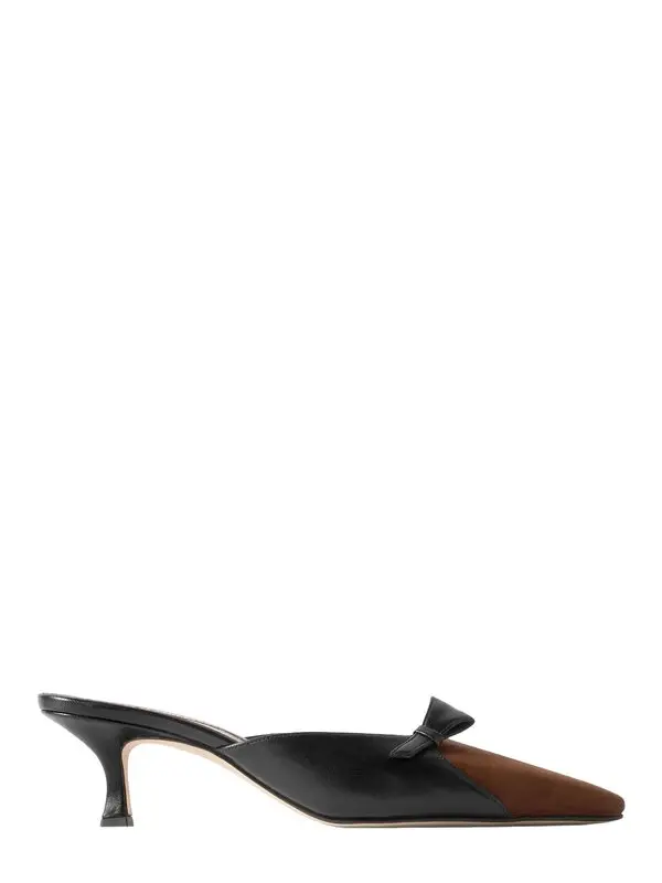 Manolo Blahnik Limormu 50 Two-tone Mules - Brown