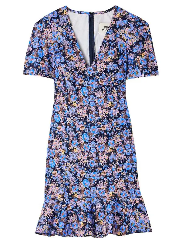 KIKA VARGAS Zeina Floral-print Mini Dress - Purple