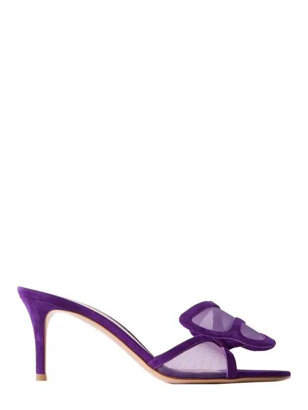 GIANVITO ROSSI Ilia 75 Suede Sandals - Purple
