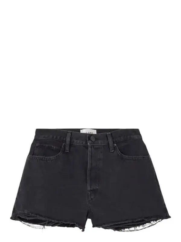 FRAME The Dare Frayed Denim Shorts - Black