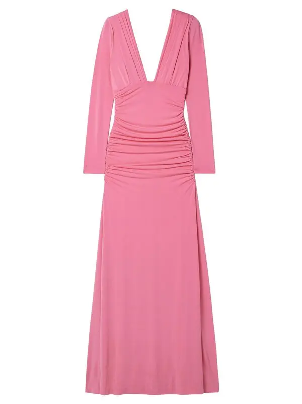 Carolina Herrera Ruched Stretch-jersey Gown - Pink