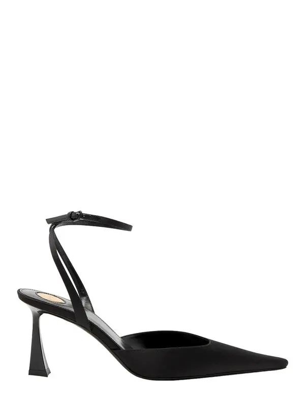 Saint Laurent Aimee 75 Satin Pumps - Black
