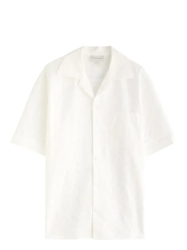 Drole De Monsieur La Chemise Brodée Embroidered Cotton Shirt - White