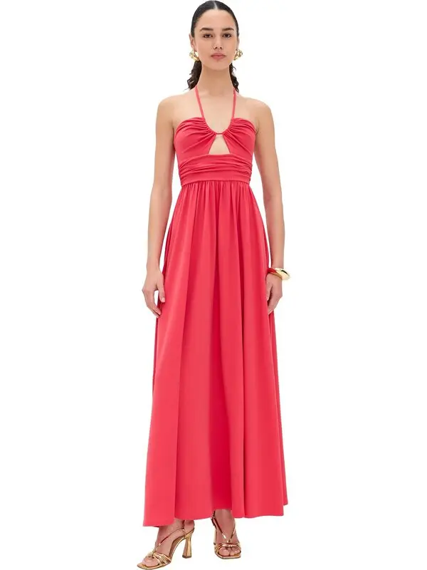 Susana Monaco Gathered Tie Maxi Dress - Watermelon