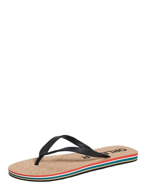 Orlebar Brown Haston Ob Stripe Flip Flops - Black/white Sand