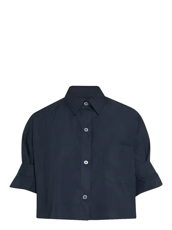 TWP Next Ex Cropped Cotton Shirt - Midnight