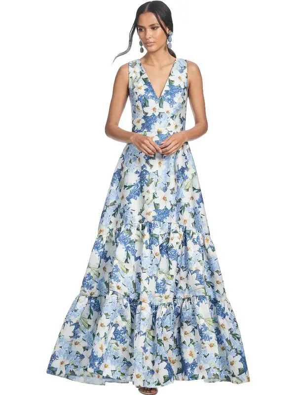 Sachin & Babi Rori Printed Gown - Blue