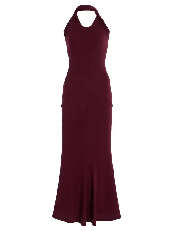 Tove Eleanor Twist-detail Crepe Maxi Dress - Burgundy
