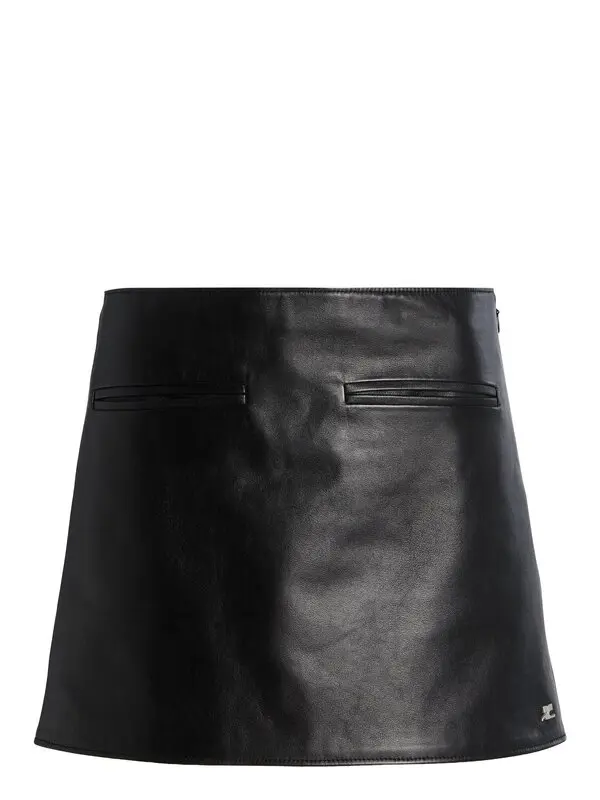 COURREGES Heritage Leather Mini Skirt - Black