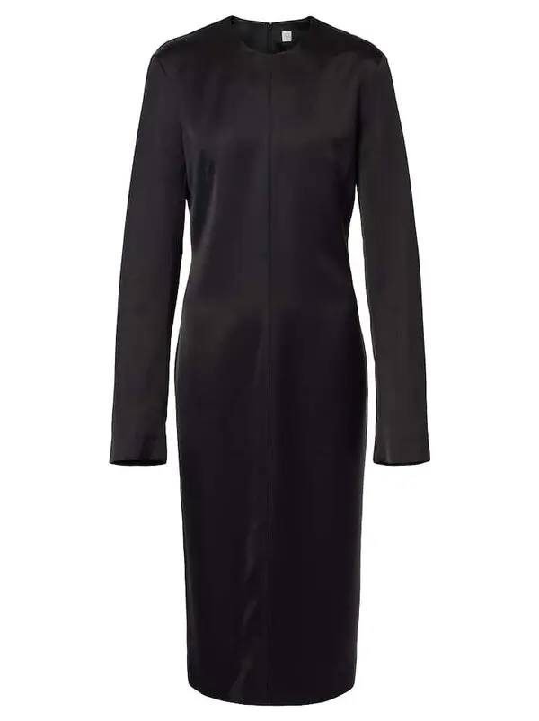 TOTÊME Satin Midi Dress - Black