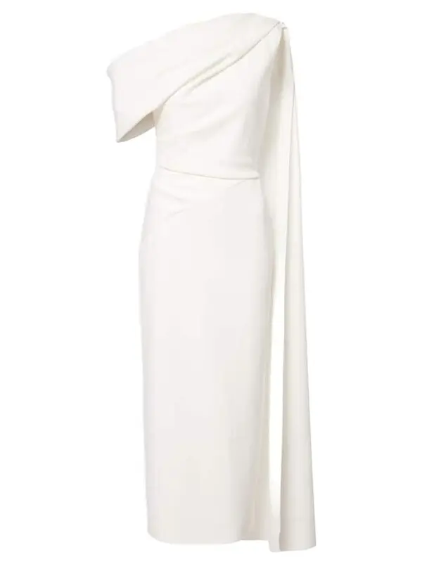 ROKSANDA Bridal Maite Caped One-shoulder Gown - White
