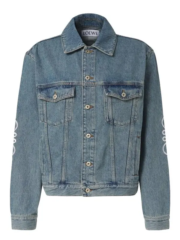 Loewe Anagram Denim Trucker Jacket - Blue