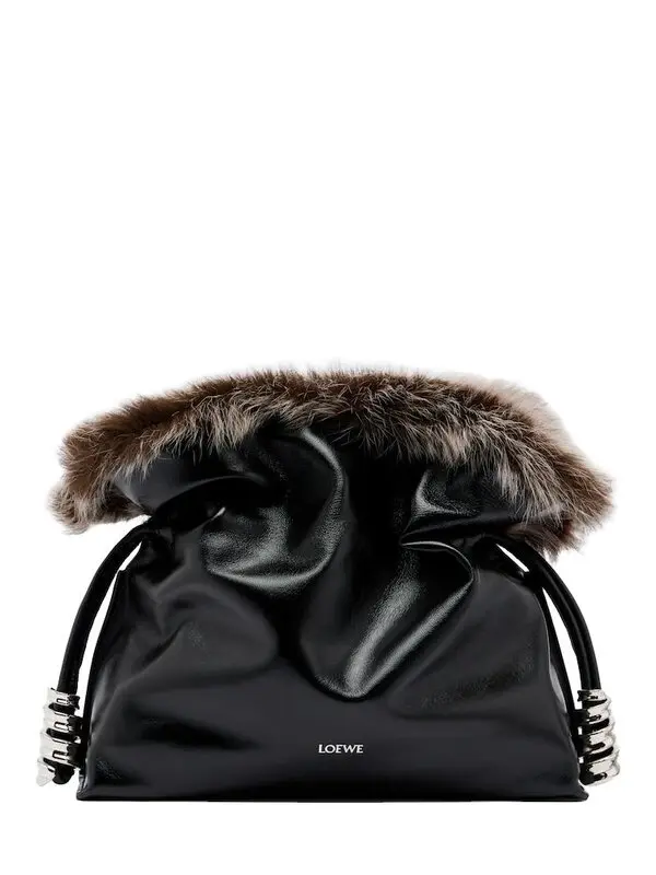 Loewe Flamenco Medium Clutch - Black