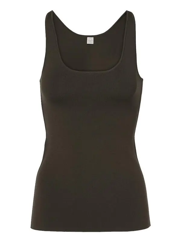 TOTEME Ribbed Jersey Tank Top - Brown
