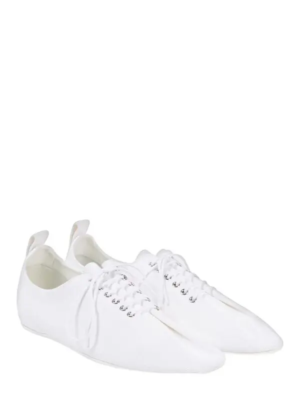 TOTEME Canvas Lace-up Flats - White