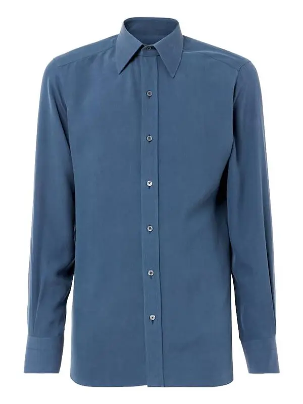 TOM FORD Silk Twill Shirt - Blue
