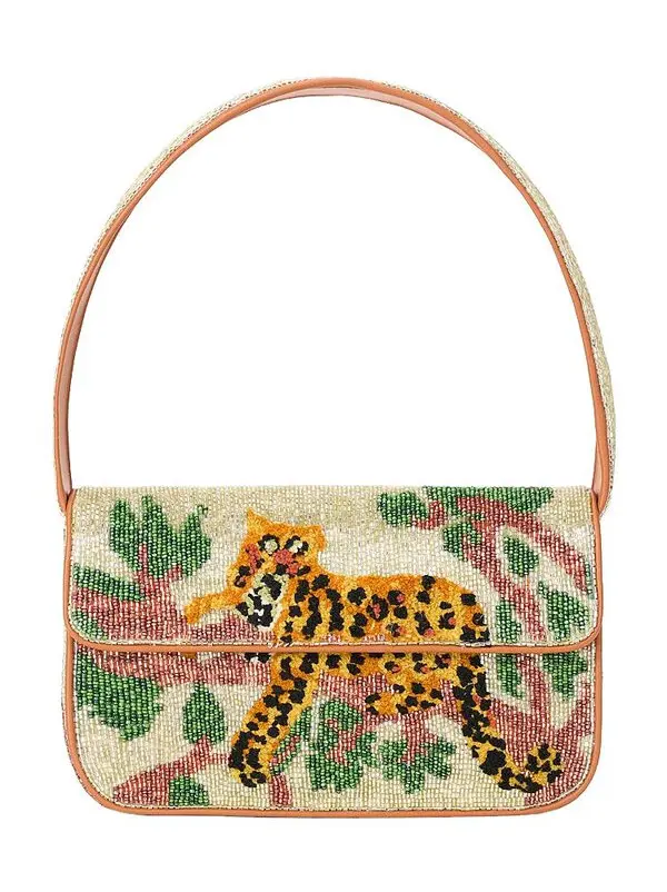 Staud Tommy Beaded Bag - Jungle Leopard