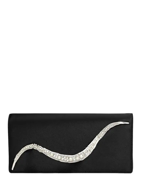 Alexis Bittar Crystal-embellished Recycled Satin Clutch - Black