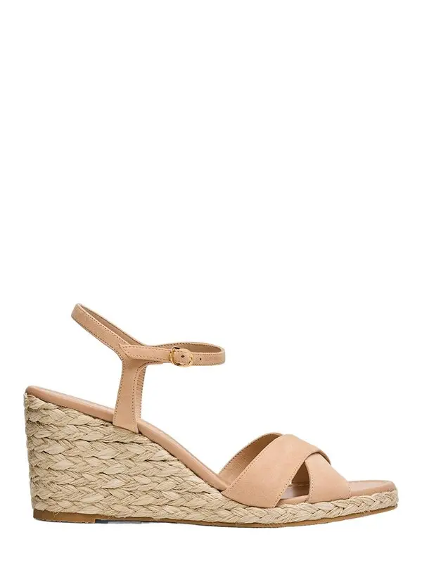 STUART WEITZMAN Dayna Espadrille Wedge Sandals - Adobe/natural
