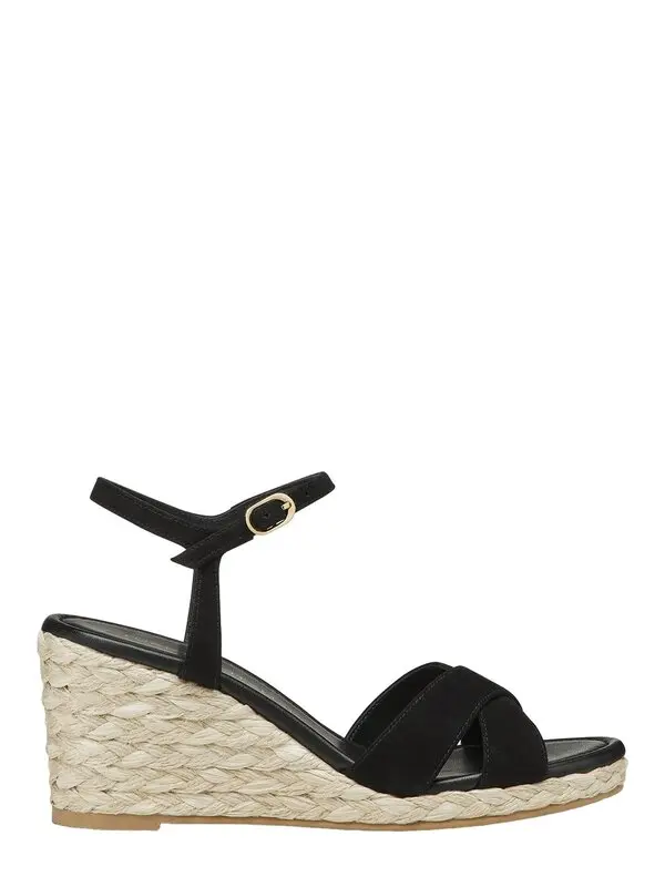 STUART WEITZMAN Dayna Espadrille Wedge Sandals - Black/natural