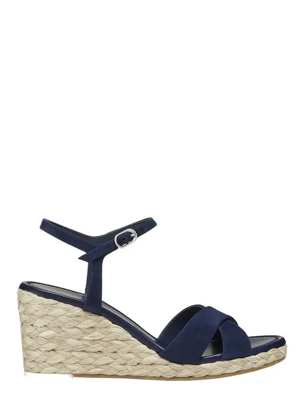 STUART WEITZMAN Dayna Espadrille Wedge Sandals - Blue/natural