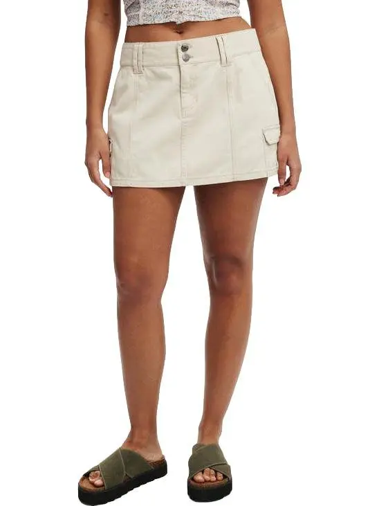 COTTON ON Benny Cargo Mini Skirt - Ecru