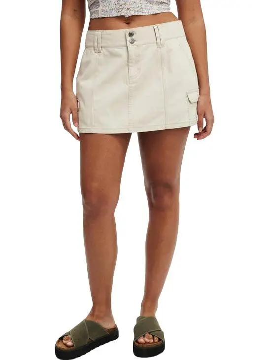 COTTON ON Benny Cargo Mini Skirt - Ecru