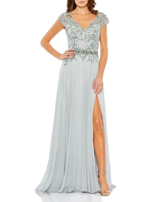 Mac Duggal Embellished Bodice Chiffon Gown - Seamist