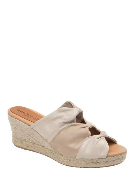 PATRICIA GREEN Ginger Espadrille Wedge Slides - Natural/ Tan
