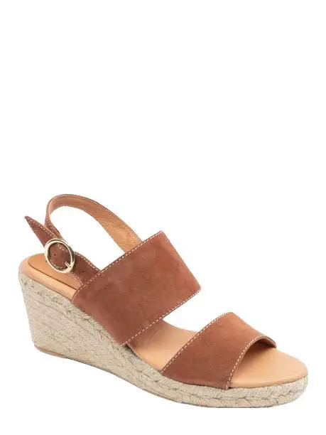PATRICIA GREEN Birch Slingback Espadrille Wedge Sandal - Cognac Suede