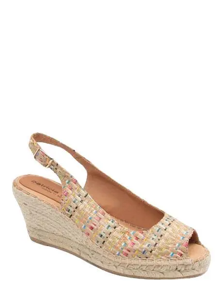 PATRICIA GREEN Peyton Espadrille Wedge Sandals - Raffia Rainbow