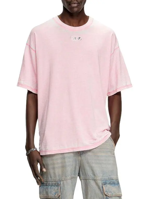 DIESEL® Relaxed Fit Cotton Blend T-shirt - Pink