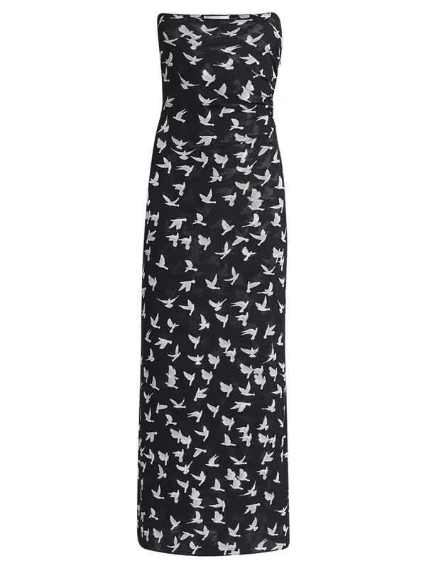 Stella McCartney Flying Bird Haze Mesh Maxi Dress - Black