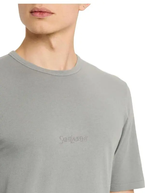 Saint Laurent Apos;s Basic Logo T-shirt - Fog