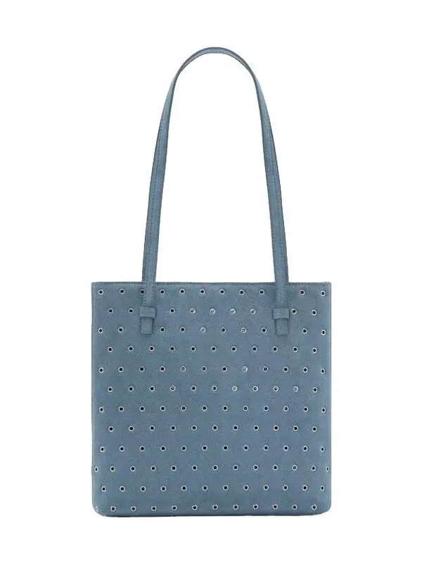 Mango Die-cut Leather Shopper Bag - Blue