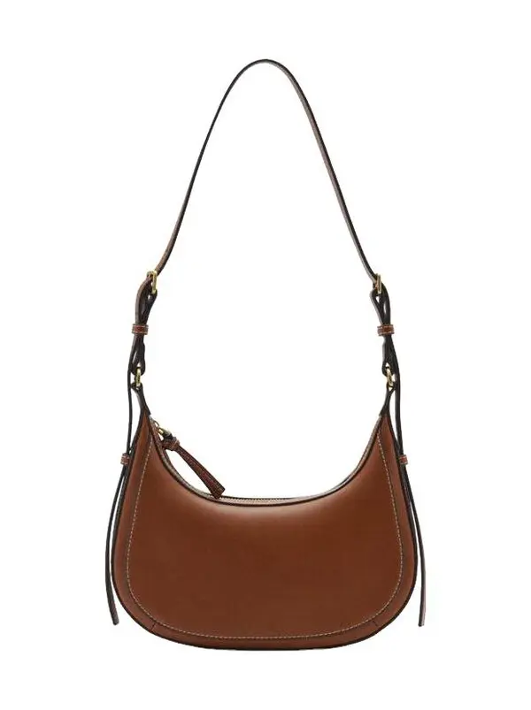Mango Oval Faux Shoulder Bag - Leather