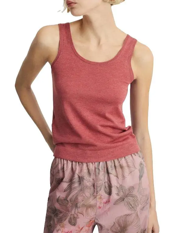 Mango Scoop Neck Sweater Tank - Medium Pink