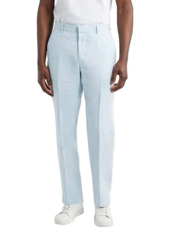 Nordstrom Henrik Trim Fit Italian Linen Suit Separate Pants - Light Blue