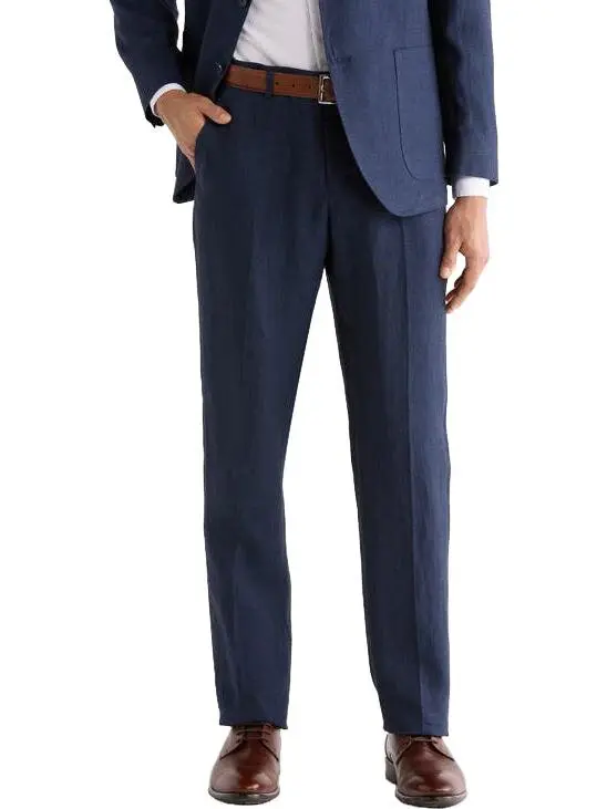 Nordstrom Henrik Trim Fit Italian Linen Suit Separate Pants - Navy Night