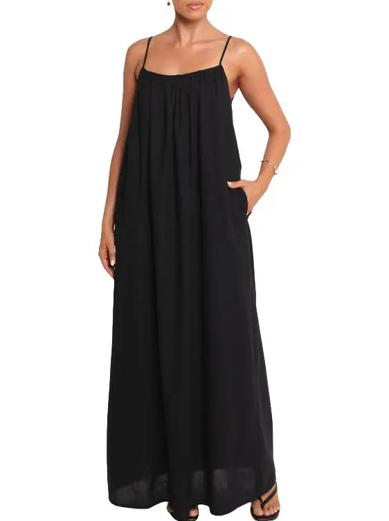 PETAL & PUP Lumina Sleeveless Maxi Dress - Black