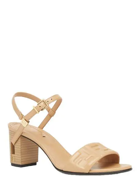 Fendi Delfina Ankle Strap Sandal - Dark Honey/ Dark Honey