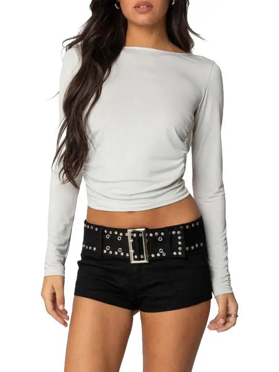 EDIKTED Kristy Open Cowl Back Top - Light-gray