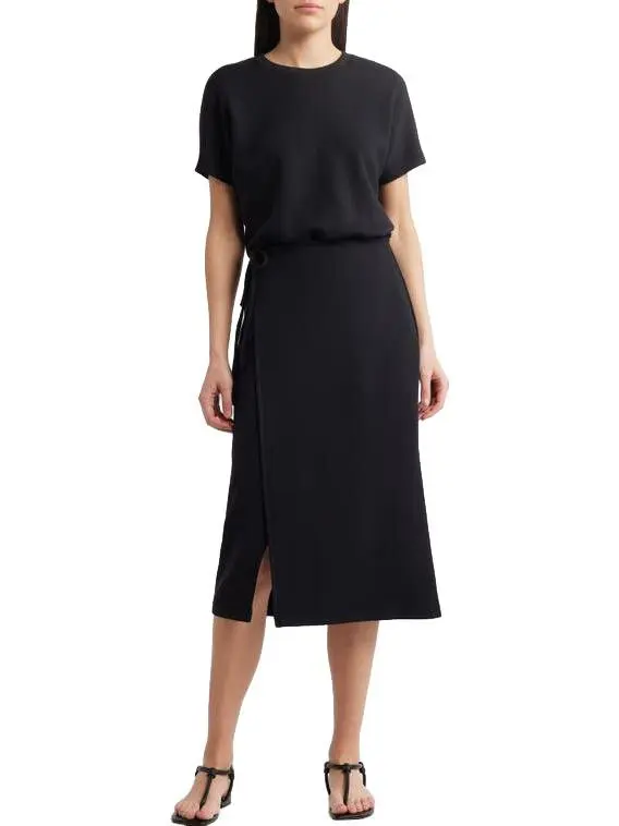 Spanx Airessentials Tie Waist Midi Dress - Very Black