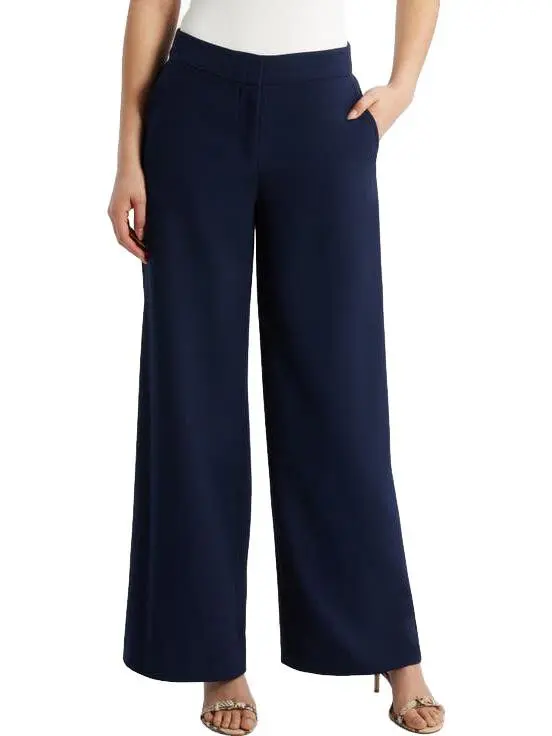 TAHARI ASL Wide Leg Trousers - Deep Navy