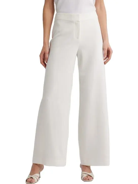 TAHARI ASL Wide Leg Trousers - White