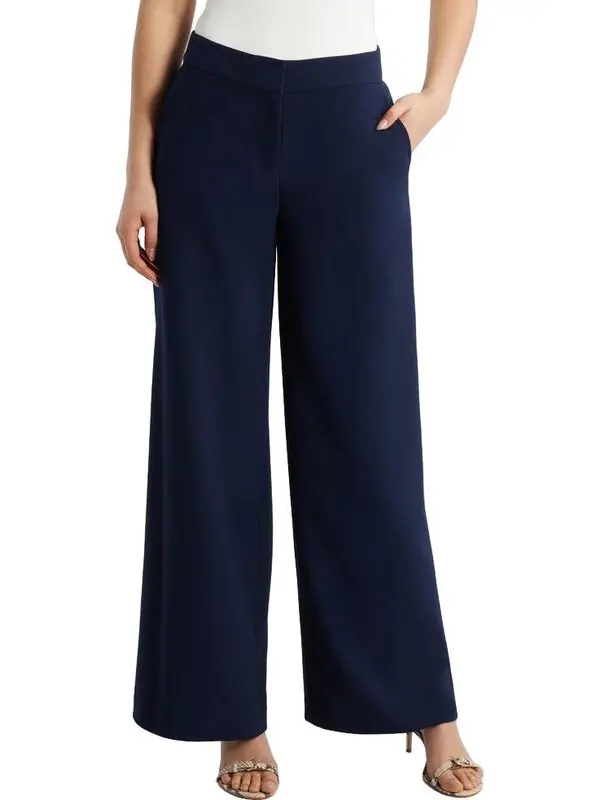 TAHARI ASL Wide Leg Pants - Deep Navy