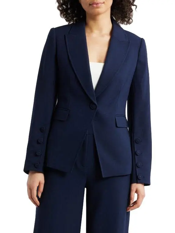 TAHARI ASL One-button Blazer - Deep Navy