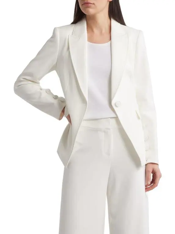 TAHARI ASL One-button Blazer - White