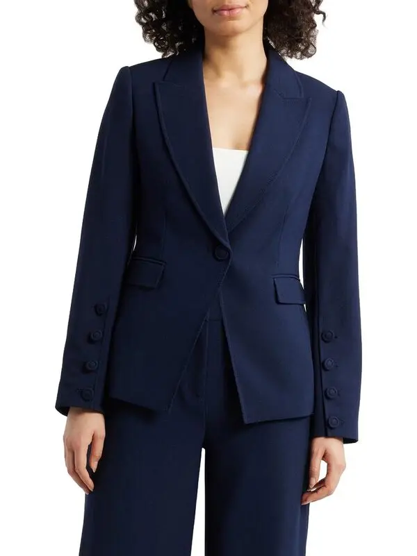 TAHARI ASL One-button Blazer - Deep Navy