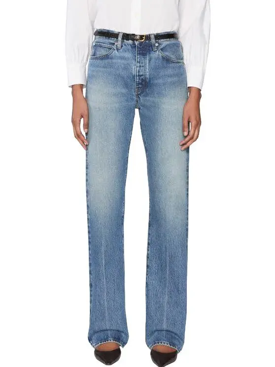 FRAME Vertical High-waist Straight-leg Jeans - Knock Out